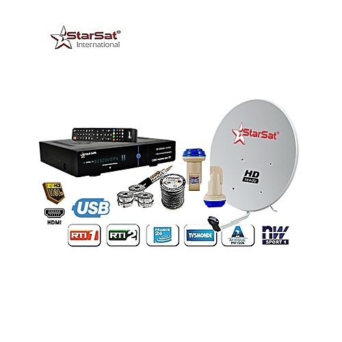 Star Sat Kit Satellite 2 : Décodeur + Parabole + Lnb Tête DE Satellite + Câble Tv - Garantie 24 ...